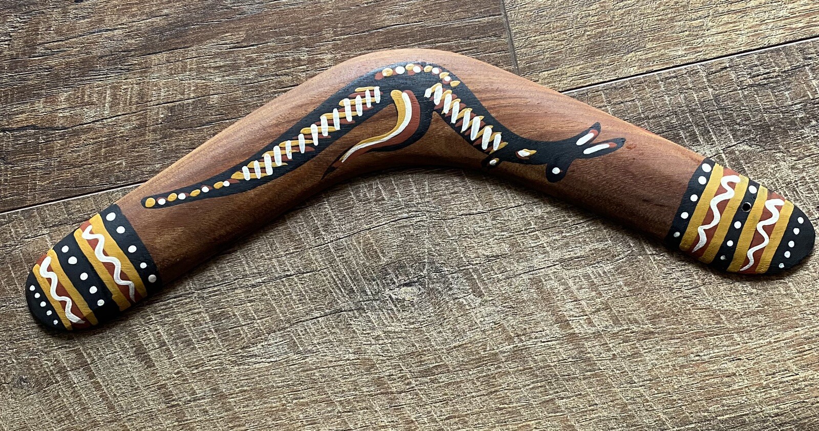 Genuine Aboriginal Art: Souvenir Boomerang made by Australian ...