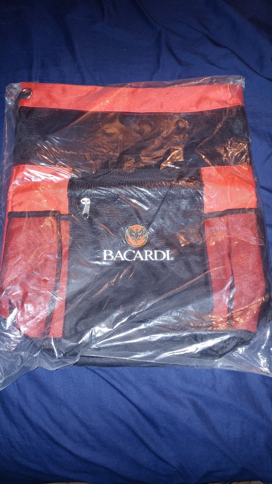 Bacardi Rum Liquor Black Bag EMPTY Bottle Holder Tote Purse Shoulder ...