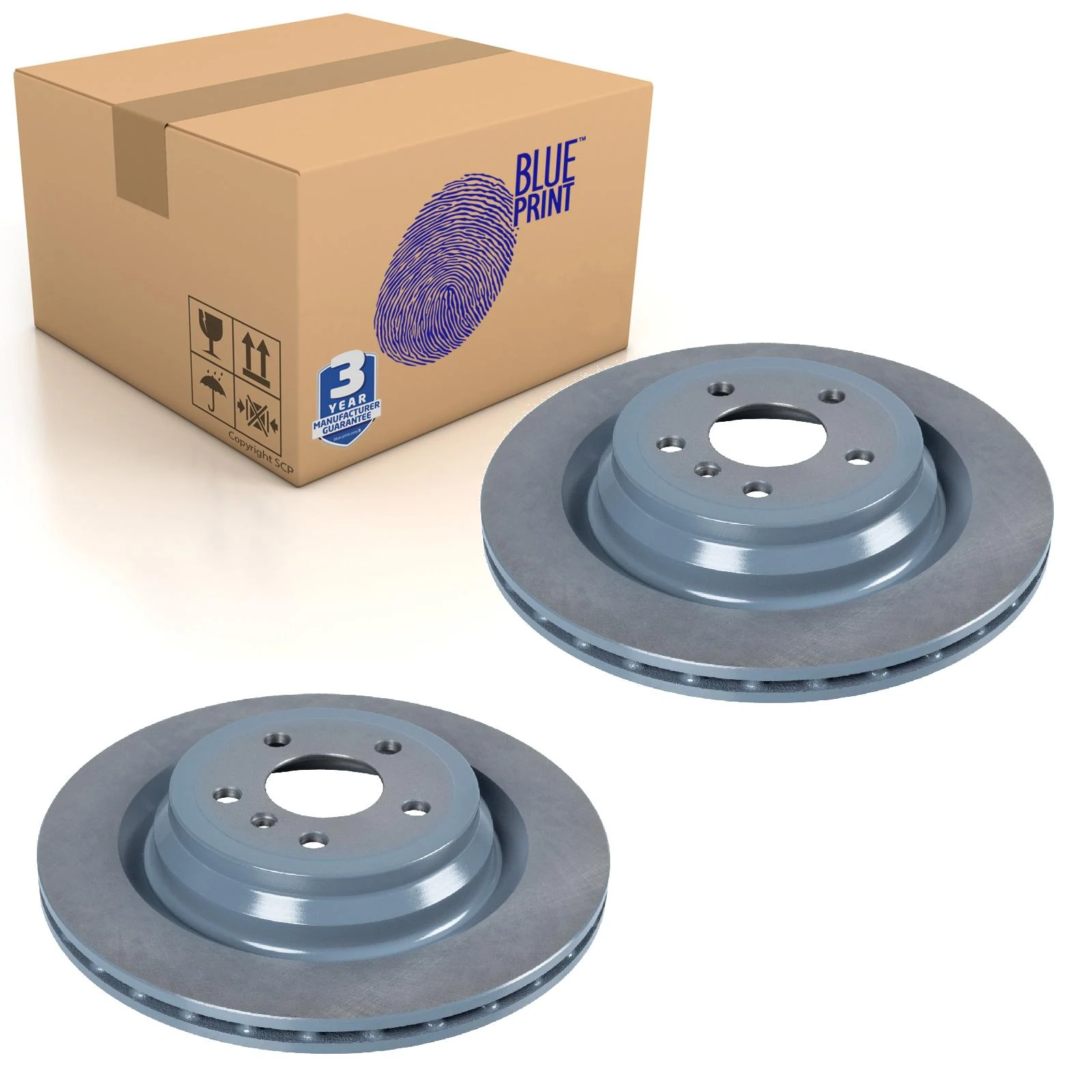 Pair of Rear Brake Disc Fits Mercedes-Benz OE 1664230600 Blue Print ...