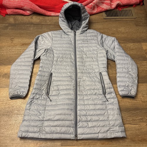 Eddie Bauer Jacket Womens Medium Blue Down EB 650 Fill Puffer Coat ...