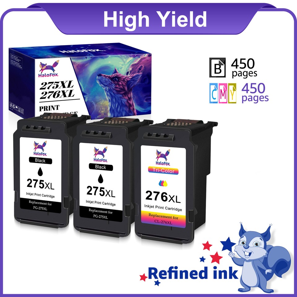 1-3 PG-275XL Ink compatible for Canon CL-276XL PIXMA TS3520 TS3500 ...
