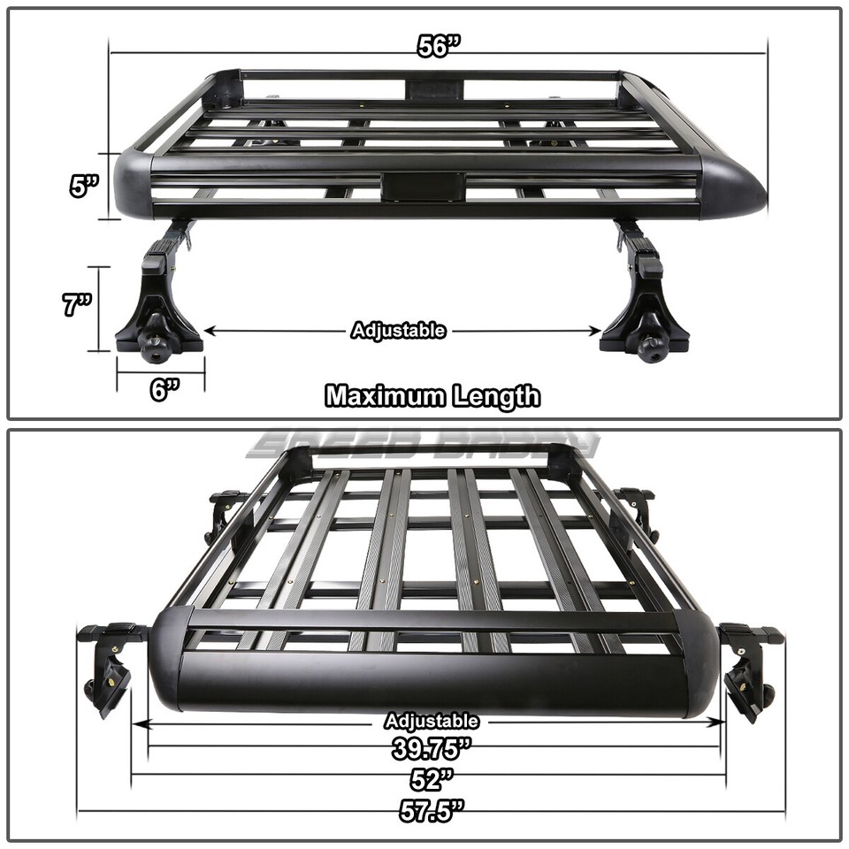 50"X 38"ALUMINUM ROOF RACK SUV TOP CARGO LUGGAGE CARRIER BASKET ...