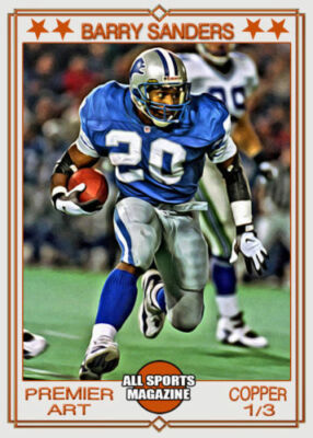 2017 BARRY SANDERS DL 3/3 ORIGINAL PRINT - COPPER EDITION - ART SKETCH ...