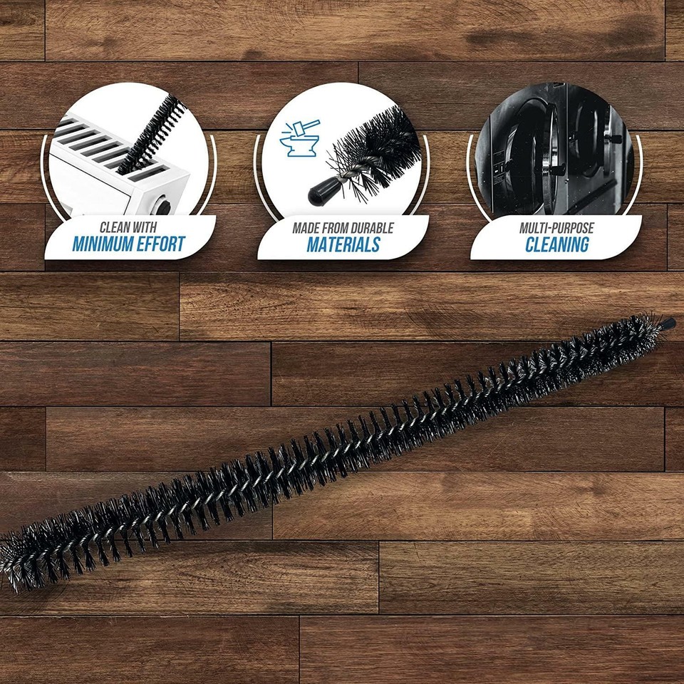 Radiator Cleaning Brush Long Reach Heater Dust Cleaner Flexible Bristle ...