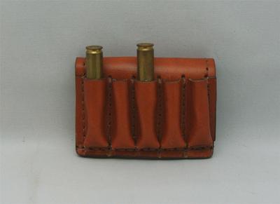 Real LEATHER RIFLE 5 CARTRIDGE CARRIER AMMO SLIDE FITS CAL .308 TAN | eBay