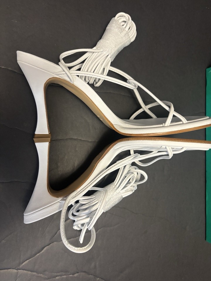 ILIO SMERALDO Ilenia 02 Strappy Ankle Tie Heel White EU 37/US 7~$560 ...