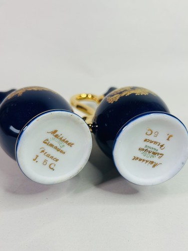 Mixed Lot Of French Limoges Fine Cobalt Blue & Gold Gilt Porcelain ...