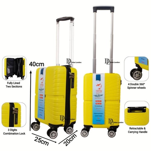 Ryanair 40x25x20cm Underseat Bag Cabin Suitcase Trolly 4 Wheel Yellow ...