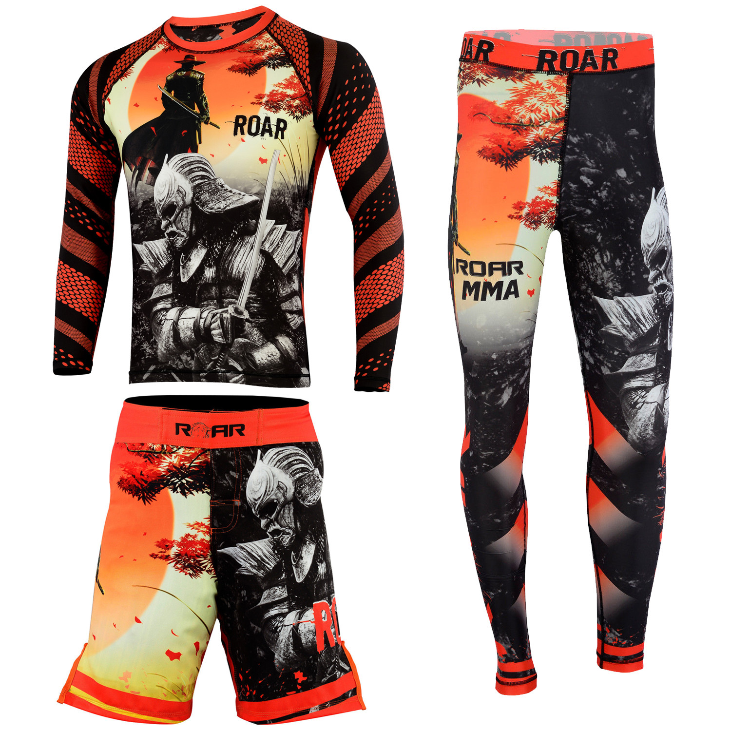ROAR MMA Grappling No GI Wear Fight Shorts BJJ Rash Guard MUAY Thai ...