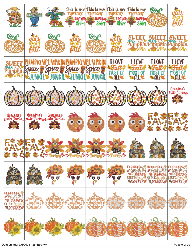 HUGE 1600 PLUS FALL AND THANKSGIVING BUNDLE Embroidery Machine Designs ...