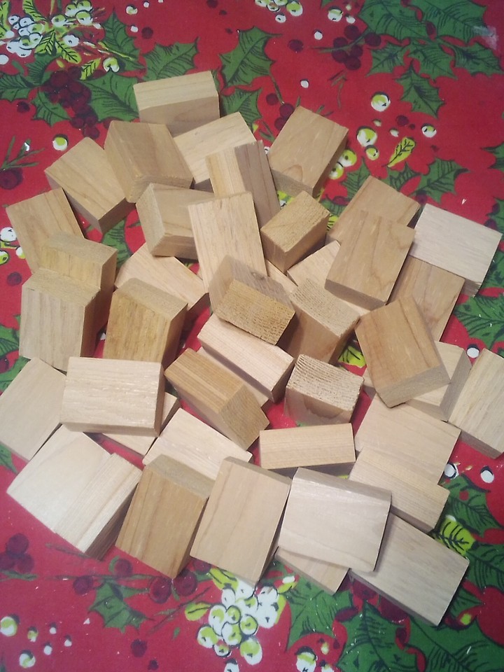 Wood Blocks Cedar 1" X 2" X 2" Wood Cedar Block 20 Piece Lot Building ...