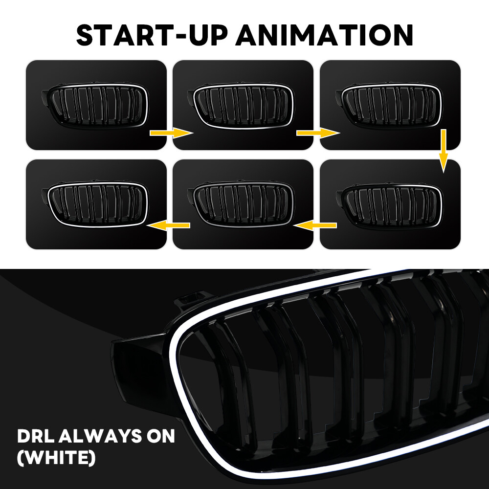 LED Light Front Kidney Grille Grill For BMW 3 Series F30 Grille Lights ...