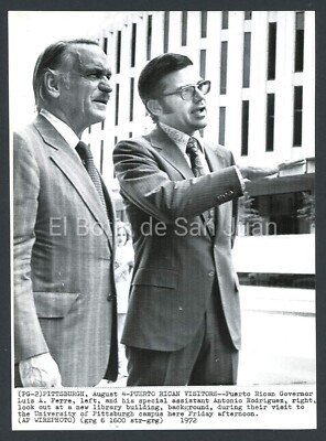VINTAGE PRESS PHOTO / GOV. LUIS A. FERRE / PUERTO RICO 1972 #6 | eBay
