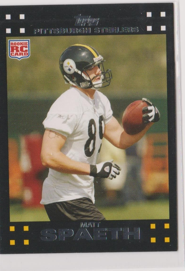 Matt Spaeth Steelers Tight End 2007 Topps ""ROOKIE"" Card # 341 Near ...