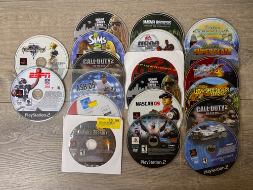 Lot of 20 Untested Scratched PS2 Loose Discs Kingdom Hearts GTA Tekken ...