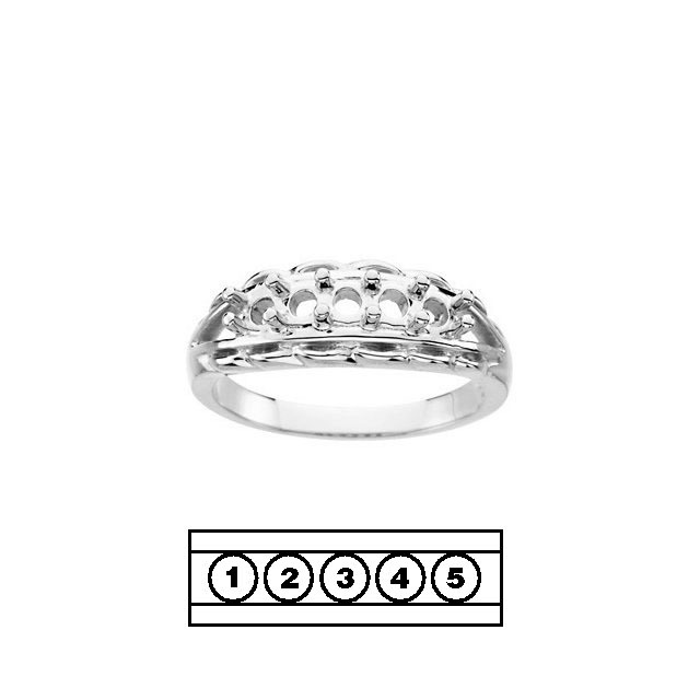 Patern Edge Mother Ring Sterling Silver 1 to 5 Birthstones, Moms family ...