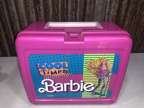1989 Barbie COOL TIMES Lunch Box NO Thermos VINTAGE Hot Pink Plastic | eBay