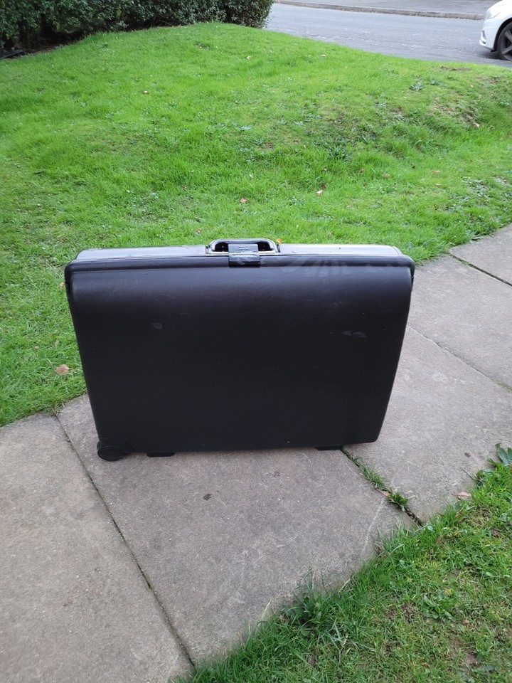 Vintage Samsonite Pull Along Hard Shell Suitcase Large Blue Combination ...