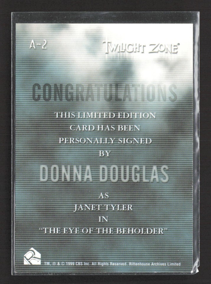 Rittenhouse Twilight zone Donna Douglas as Janet Tyler Auto #A2 | eBay