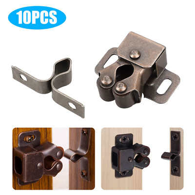 10 Pcs Closet Latch Vintage Bronze Double Roller Catch For Cupboard ...