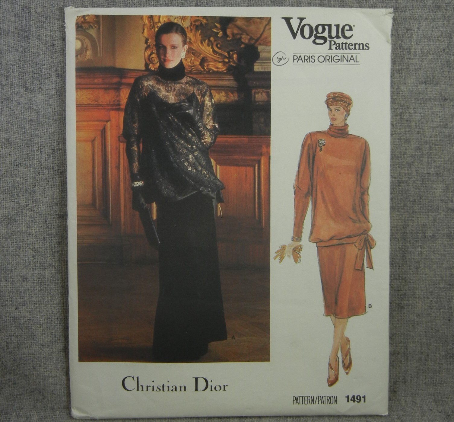 Vogue 1491 Misses Dress collar Christian Dior Paris Original size 16 ...