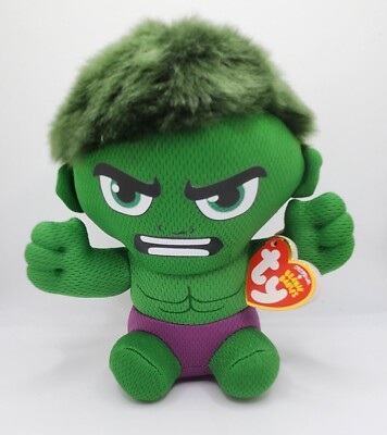 Marvel TY Beanie Babies Hulk with TY Tags 6" Plush | eBay