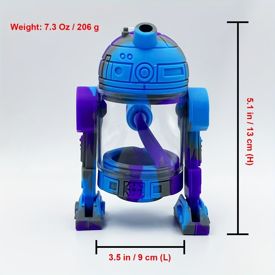 Silicone Bong, 5" Rotatable Foots Robots Silicone Hookah, Heatproof ...