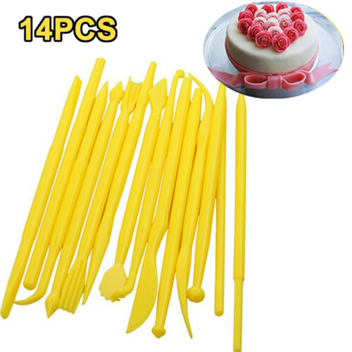 14Pcs DIY Cake Modelling Tools Set Fondant Clay Cutter Carve Pen Mould ...