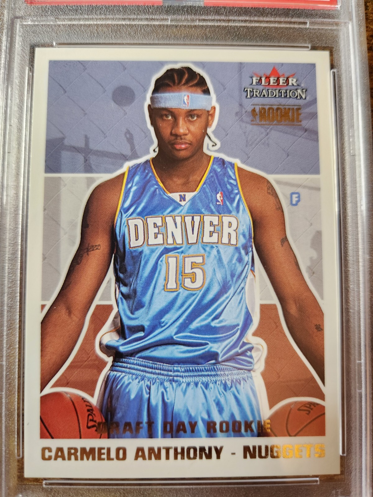 2003-04 Fleer Tradition Carmelo Anthony Draft Day Rookie 223/375 RC PSA ...