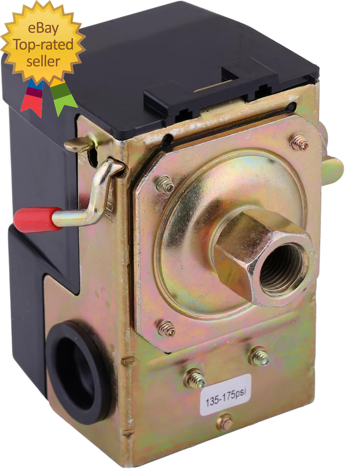 Air Compressor Pressure Switch 175 PSI Single Port 135-175 PSI Heavy ...