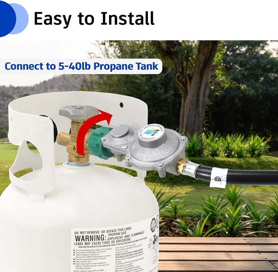 Safe 2-Stage Propane Regulator for Stoves and Fireplaces - Secure ...