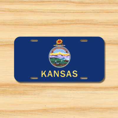 Kansas State Flag License Plate Vehicle Auto Tag Topeka Wichita City ...