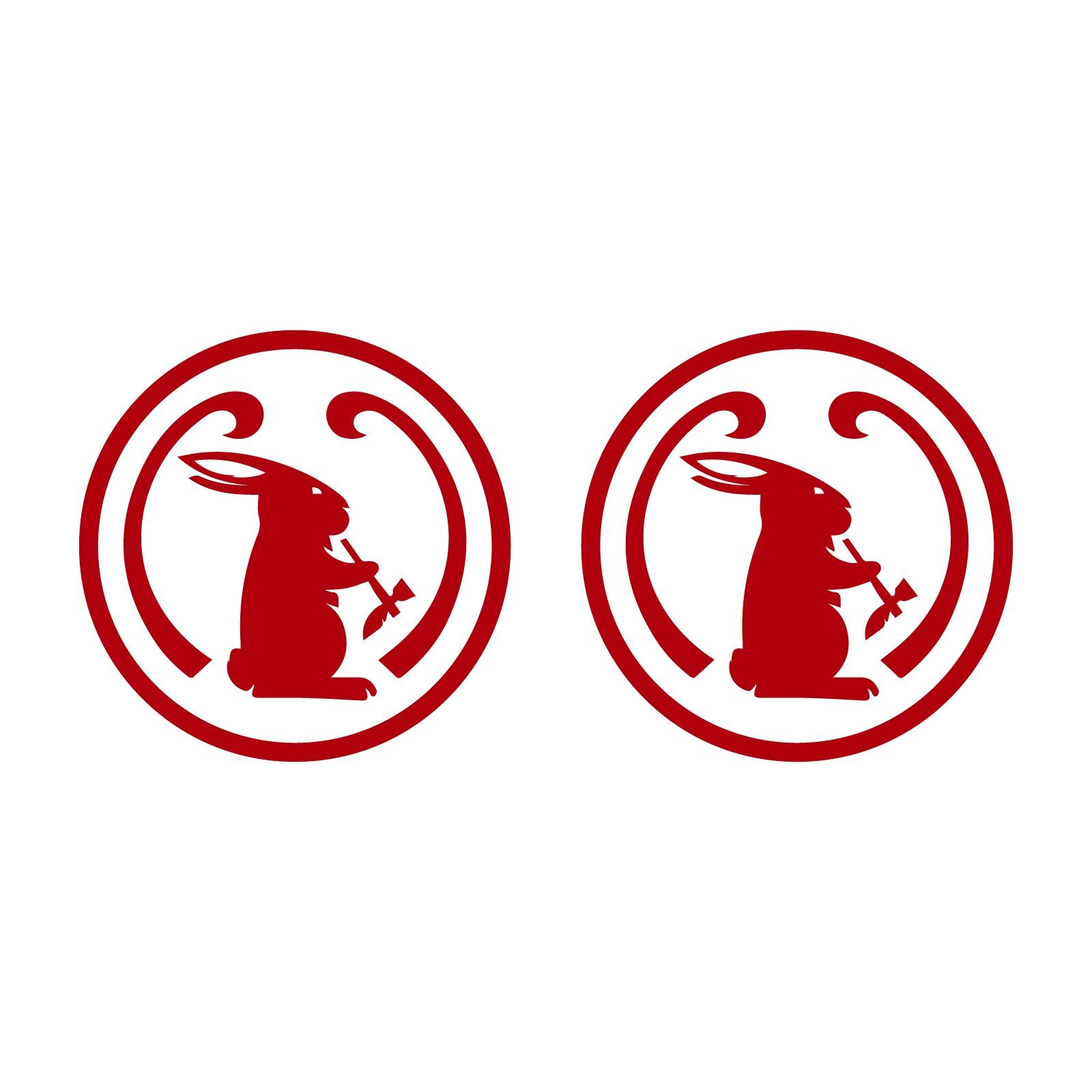 (2x) Mad River Canoe Smoking Bunny Die-Cut Decal Vinyl Stickers (3"- 8 ...