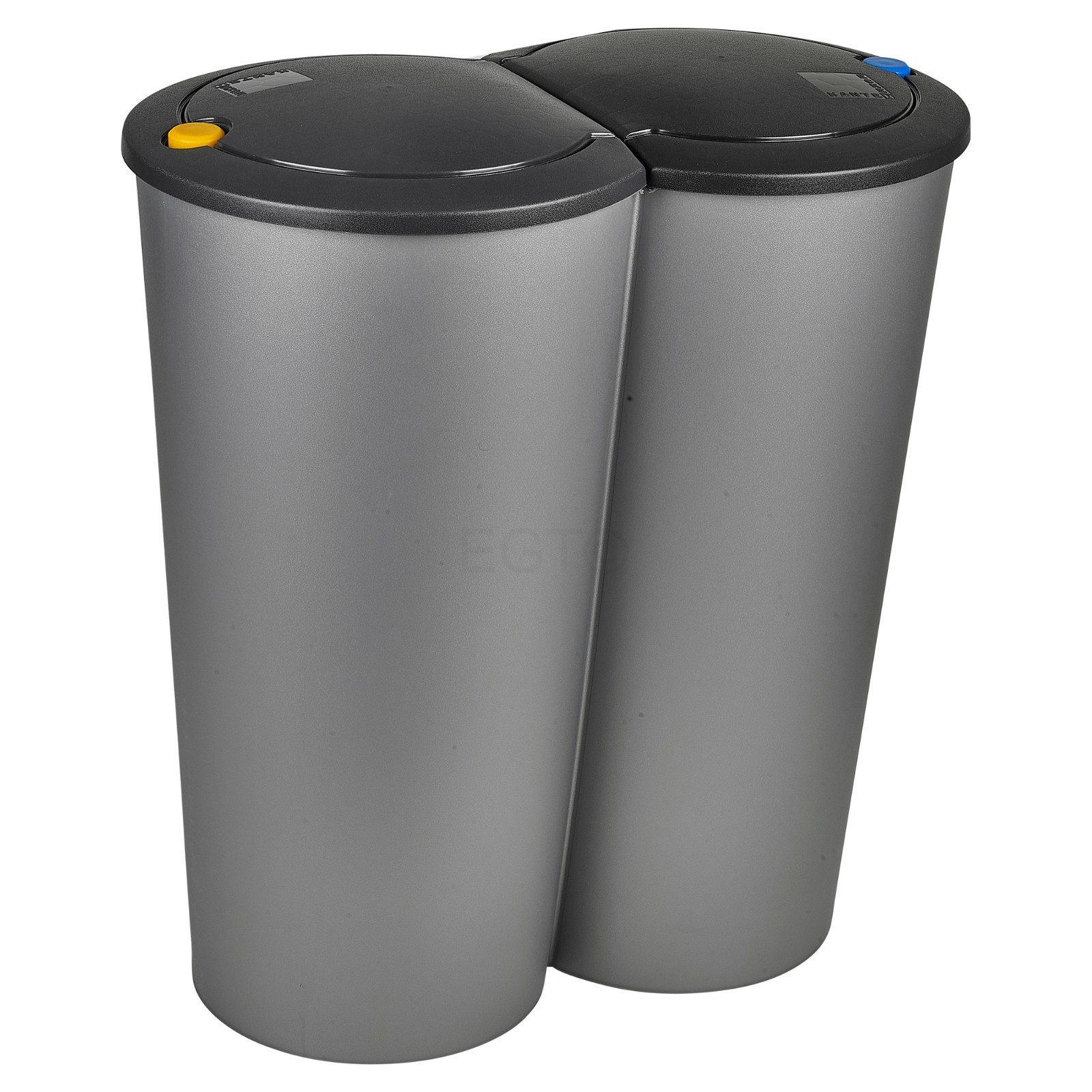 Circular Double Recycling Waste Bin Duo Rubbish Plastic Disposal 2 x 25 ...