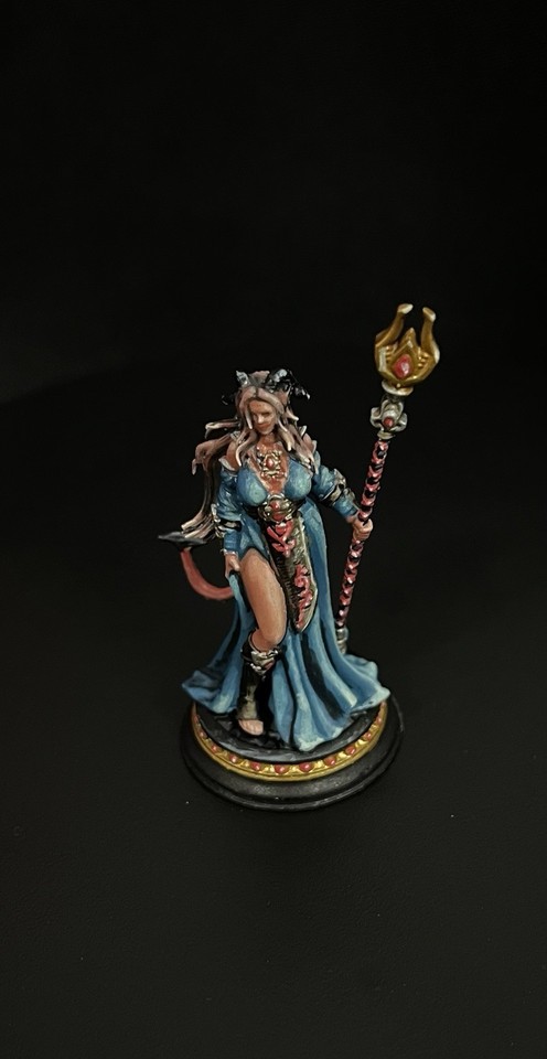Hand Painted Female Tiefling Caster For Dungeons & Dragons | eBay
