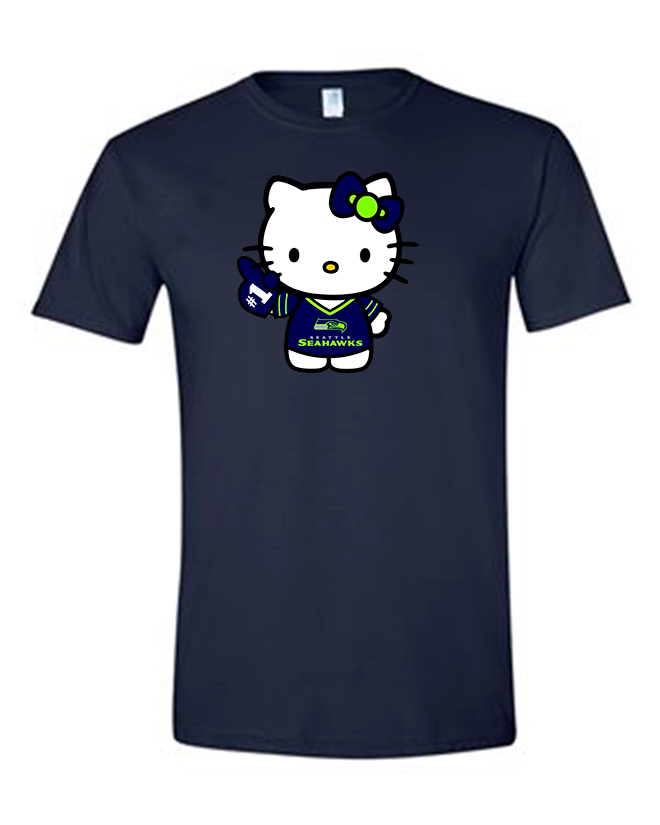 Seattle Seahawks Hello Kitty #1 T Shirt | eBay