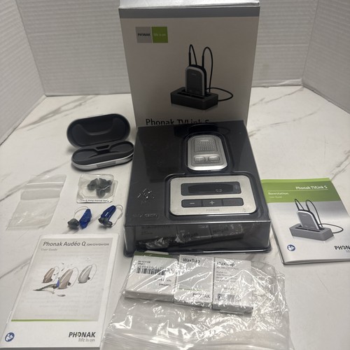 Phonak Audeo Q Hearing Aids With Case And Phonak TVLink S (W/out) Plug ...