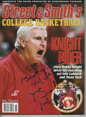 Bobby Knight Autographed Magazine Street & Smith Free Shipping C672 | eBay