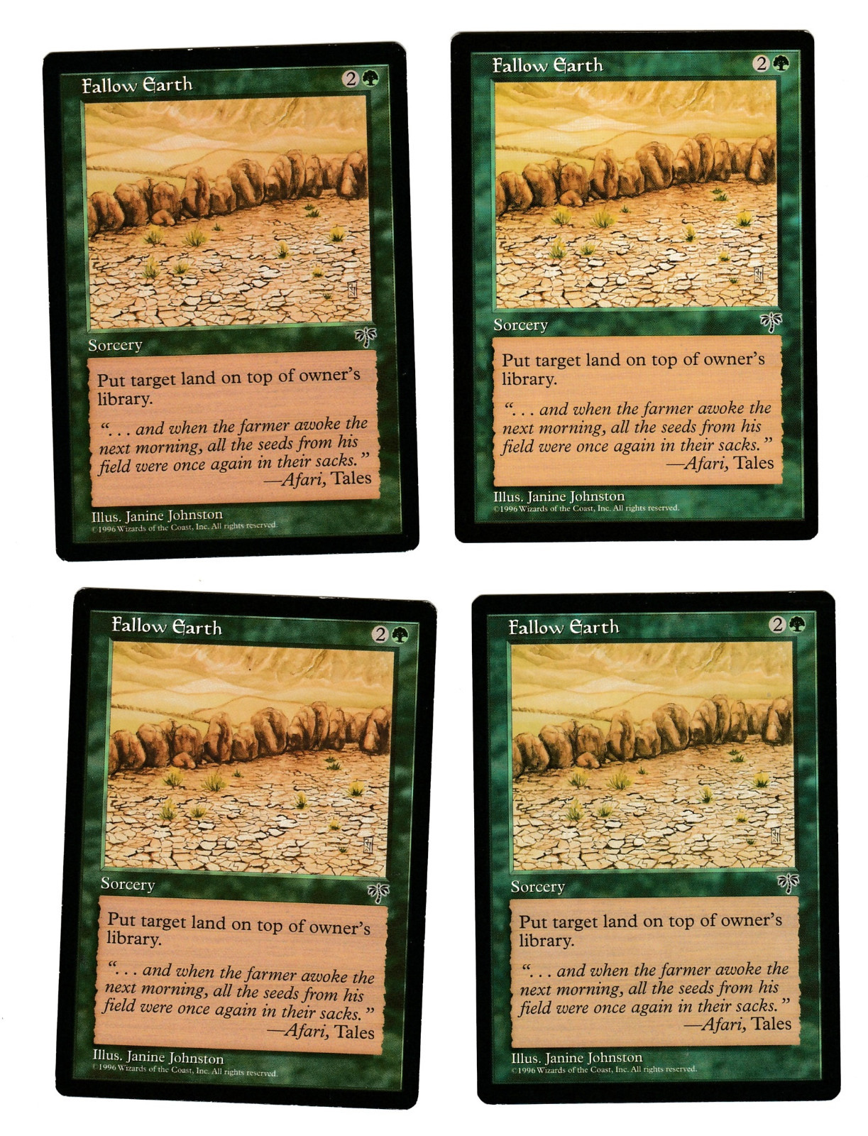 4x Fallow Earth VG/EX Mirage Mtg Magic EDH 4x x4 | eBay