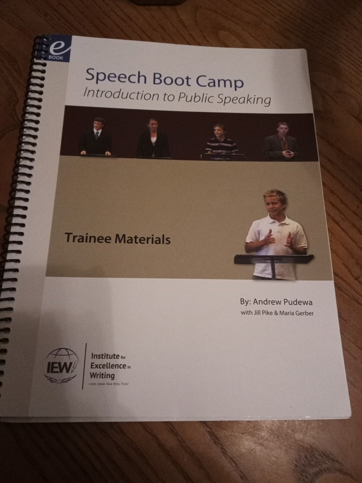 IEW Speech Boot Camp Intro. Public Speaking Teacher's Notes & Trainee ...