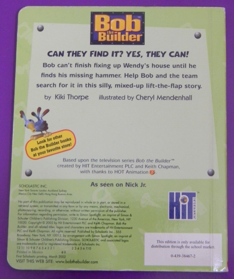 BOB THE BUILDER BOB'S TOOLBOX MIX-UP w/ 18 FLAPS PLAY SET BOOK ...