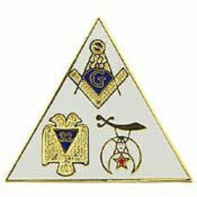 MASON MASONIC 3 EMBLEM TRIANGLE LAPEL PIN | eBay