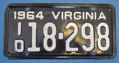 1964 Virginia import car Dealer license plate hard to find | eBay