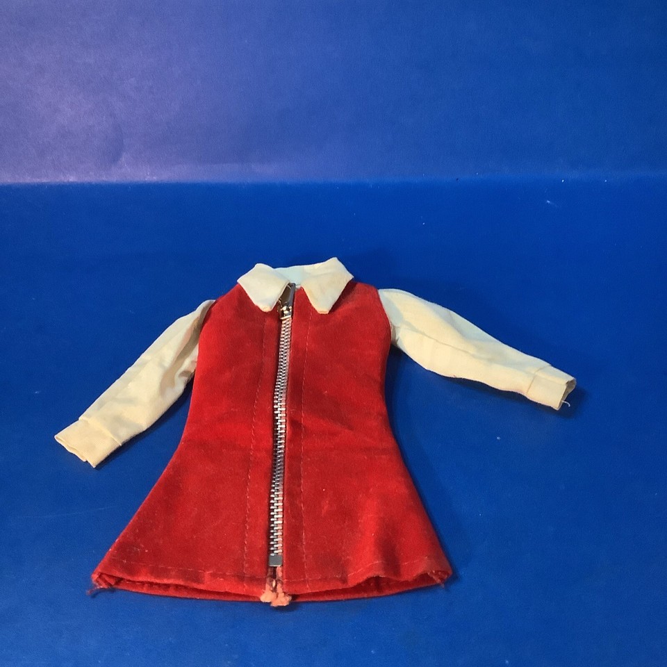 Vintage Barbie Mod Clone Red Zip Zapper Dress White Blouse/Shirt | eBay