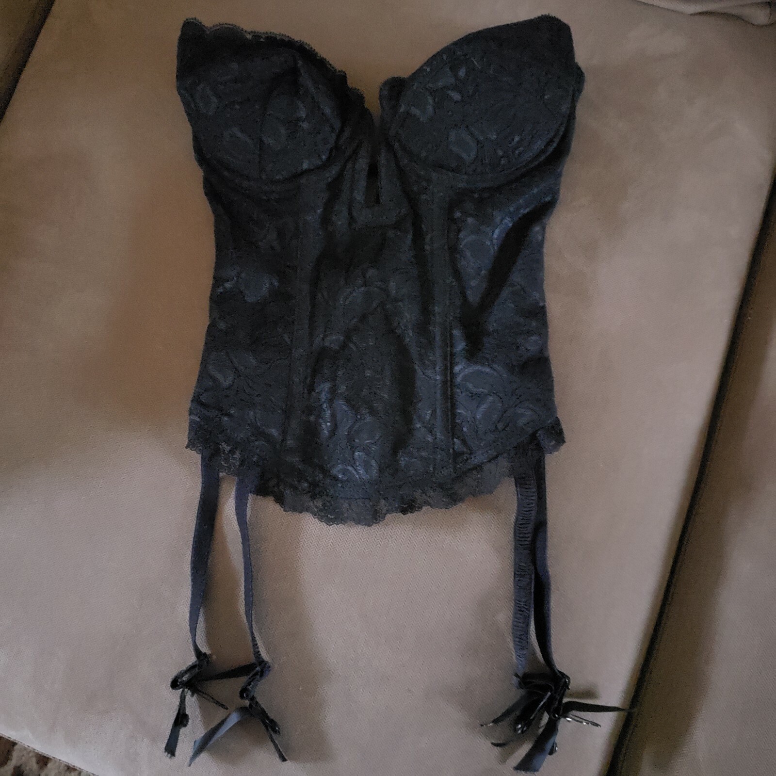 Nordstrom Intimates Black Lace Push Up Bustier Corset… Gem