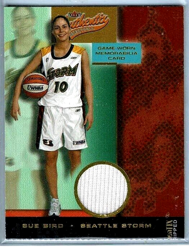 SUE BIRD 2002 Fleer Authentix WNBA "Ripped" First Game-Worn Jersey Card ...