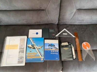 Piloten Set PPL-A Bücher Pilotentasche Lineale Kniebrett | eBay.de