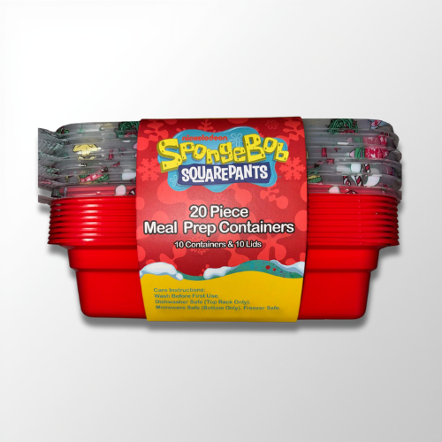SpongeBob Christmas 20‑pc Meal Prep Containers BPA Free Reusable ...