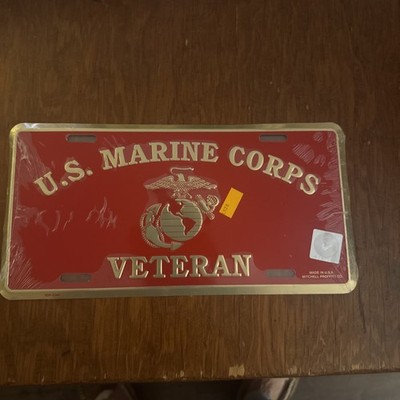 Aluminum Military License Plate US Marine Corps Veteran Globe and ...