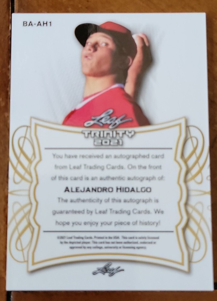 ALEJANDRO HIDALGO - 2021 Leaf Trinity Baseball Auto - #BA-AH1 | eBay